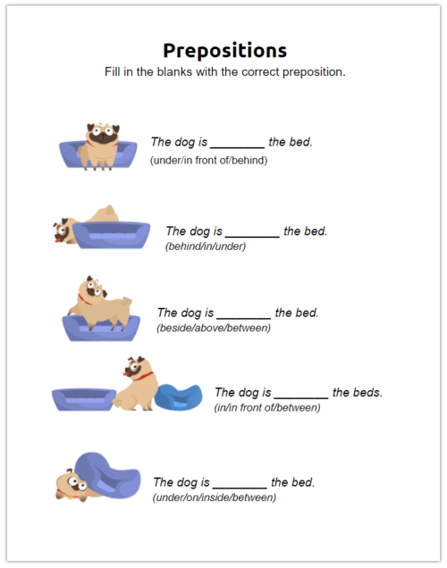 prepositions-worksheet - Let's TEFL